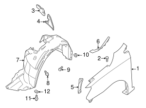 2013-2019 Nissan Sentra Fender Liner 63840-3SH0A | OEM Parts Online