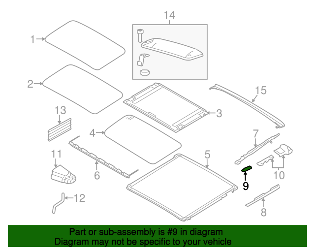 Genuine BMW 54-13-7-157-378 | Sunroof Slide | FREE Shipping on Most ...