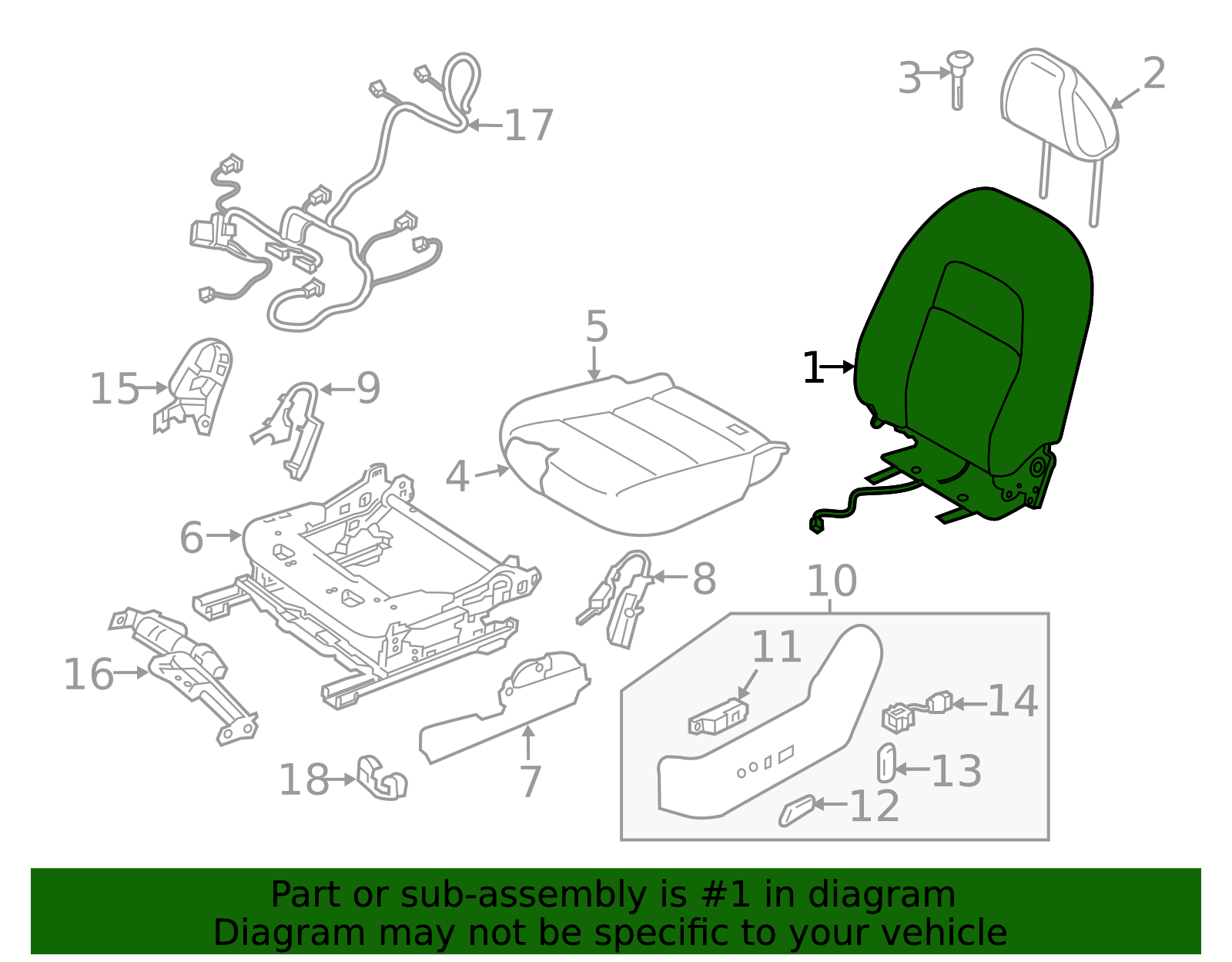 2023-2025 Nissan Altima Seat Back Assembly 87650-9HF8C | Bill Kay ...