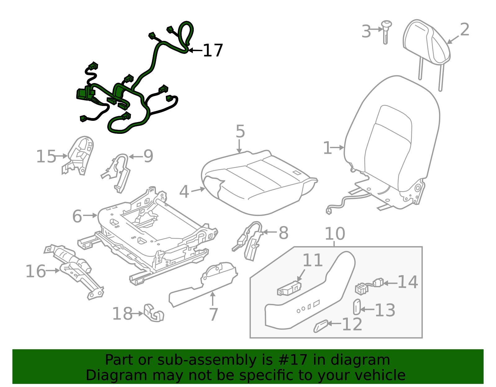 2021-2025 Nissan Altima Power Seat Wiring Harness 87069-6CA2B | My ...