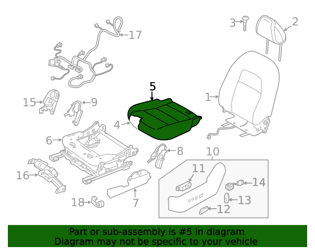 87370-6CB5A - Cushion Cover 2019-2020 Nissan Altima | Nissan Parts ...