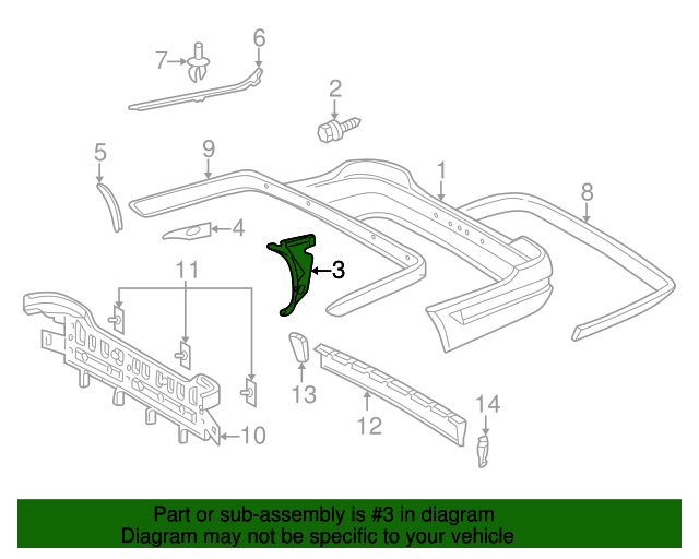 208-885-04-63 - Bumper Guide 1998-2003 Mercedes-Benz | AutoNationParts.com