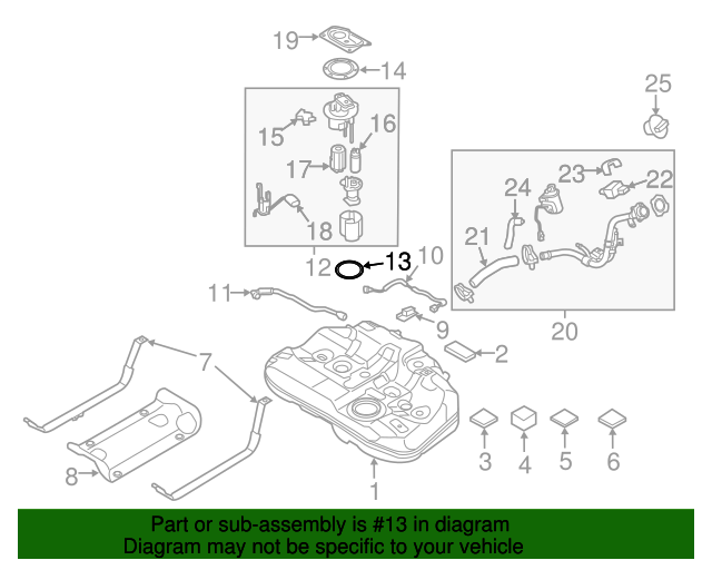 2015-2019 Hyundai Sonata Fuel Pump Assembly O-Ring 31123-B9000 | OEM ...