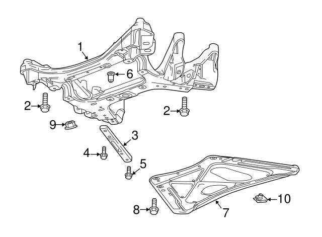 2019 Cadillac CT6 Drivetrain and Front Suspension Cradle 84318455 ...