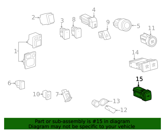 2021-2022 Toyota Sequoia Auxiliary Outlet 86190-0C031 | OEM Parts Online