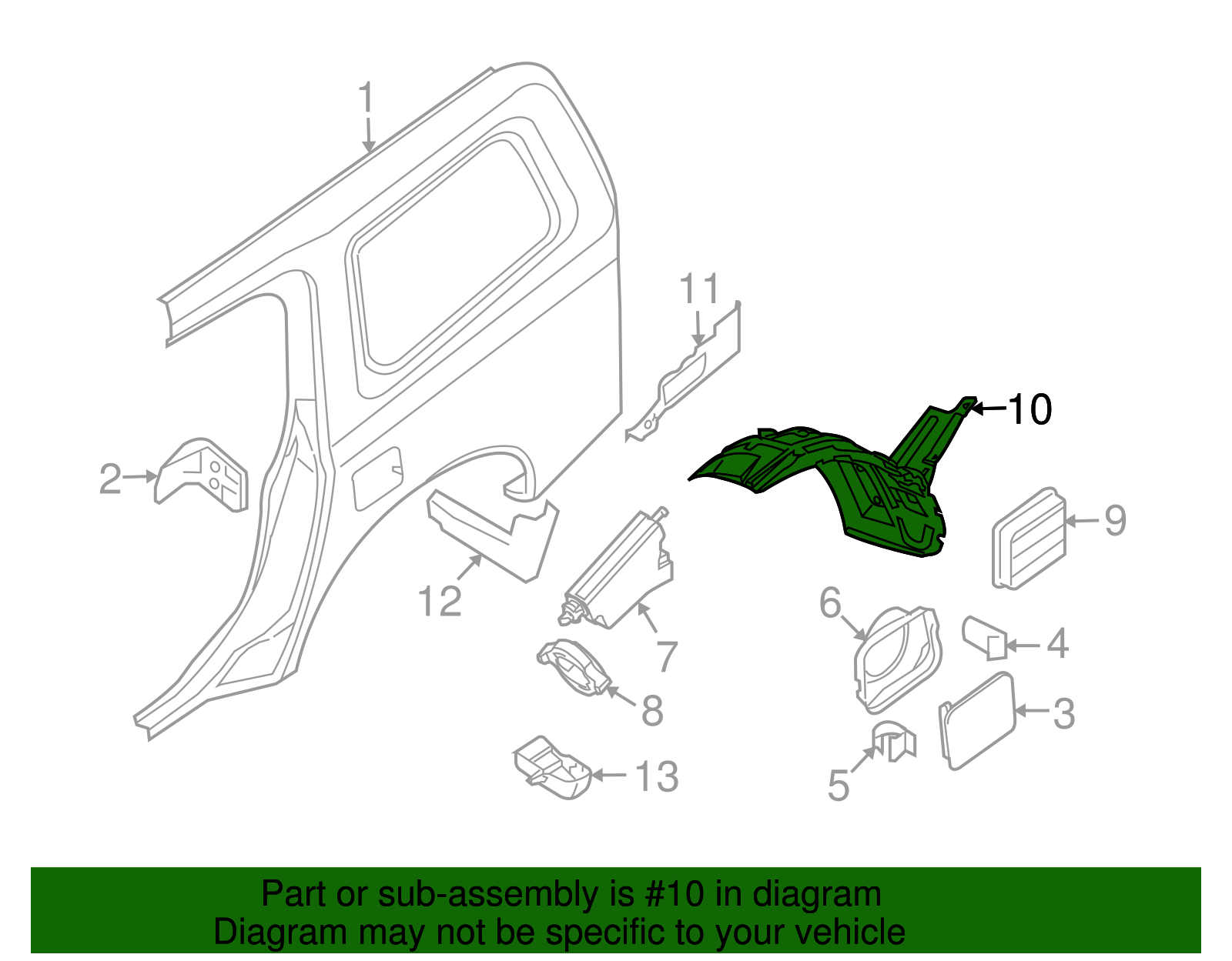 76766-EA400 - Quarter Panel Splash Shield 2005-2012 Nissan Pathfinder ...