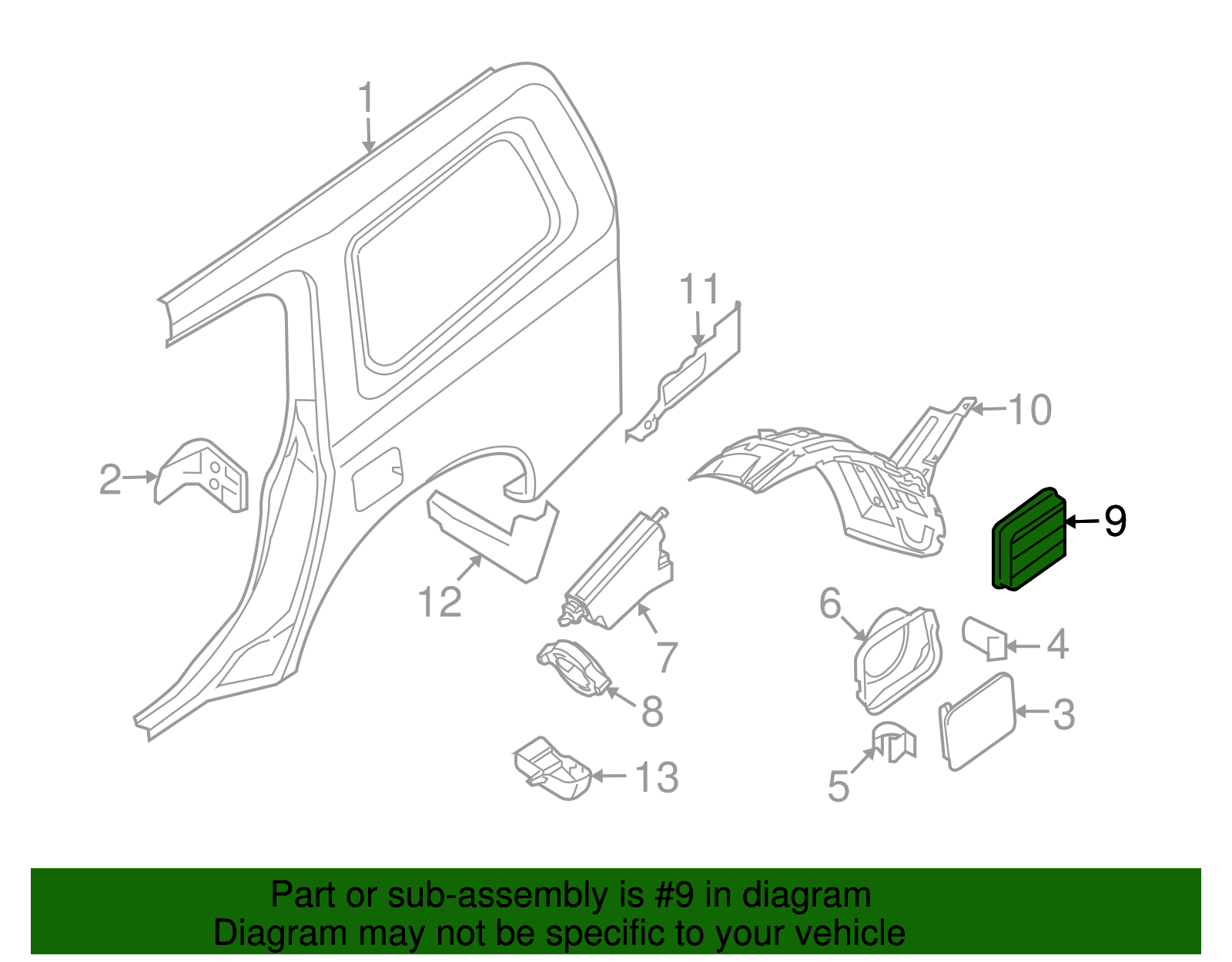 76804-EA500 - Quarter Panel Vent 2005-2012 Nissan Pathfinder ...