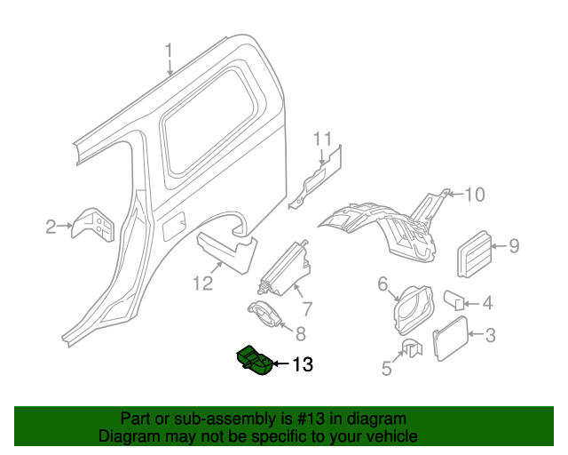 2005-2012 Nissan Pathfinder Air Deflector - Passenger Side (RH) 93882 ...