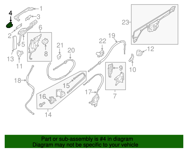 82646-1JA0A | Nissan Escutcheon-Slide Door Outside Handle - Genuine OEM ...