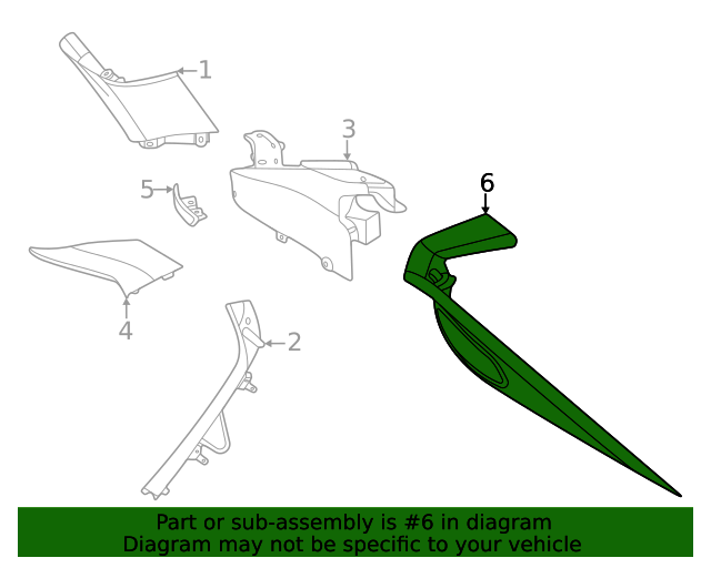 51437949847 - 2020-2023 BMW X6 Quarter Pillar Trim (51-43-7-949-847 ...