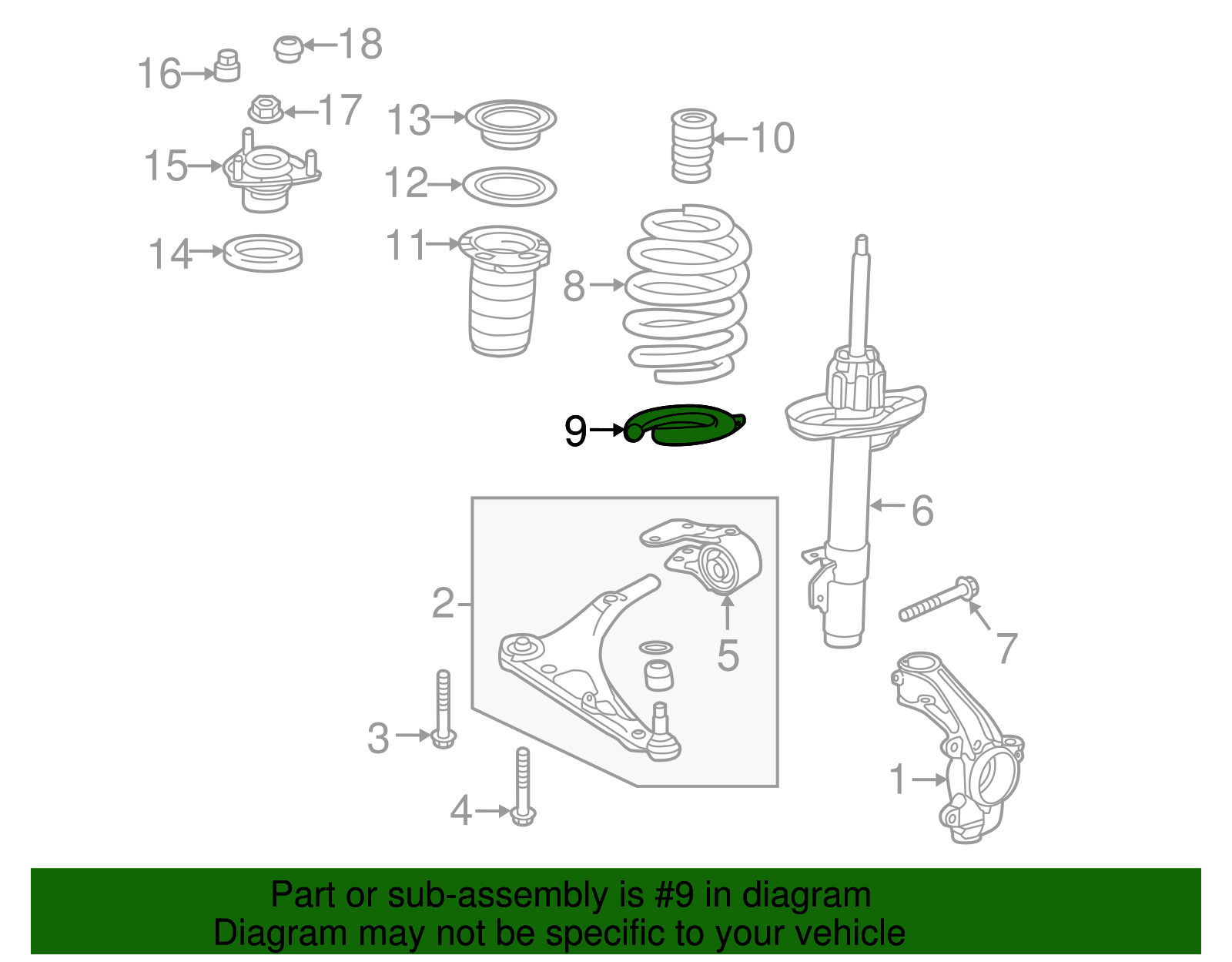 51684-TZ5-A01 - 2016-2025 Honda - Rubber R Front Spring Mount (Lower ...