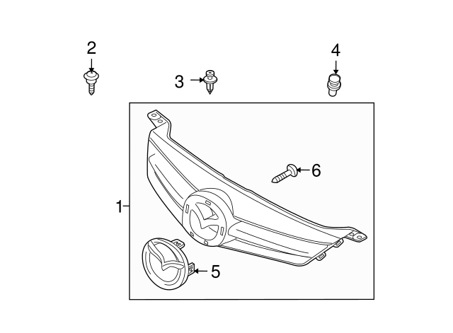2004-2008 Mazda 6 Grille Assembly Screw 9YA5-90-604 | TascaParts.com
