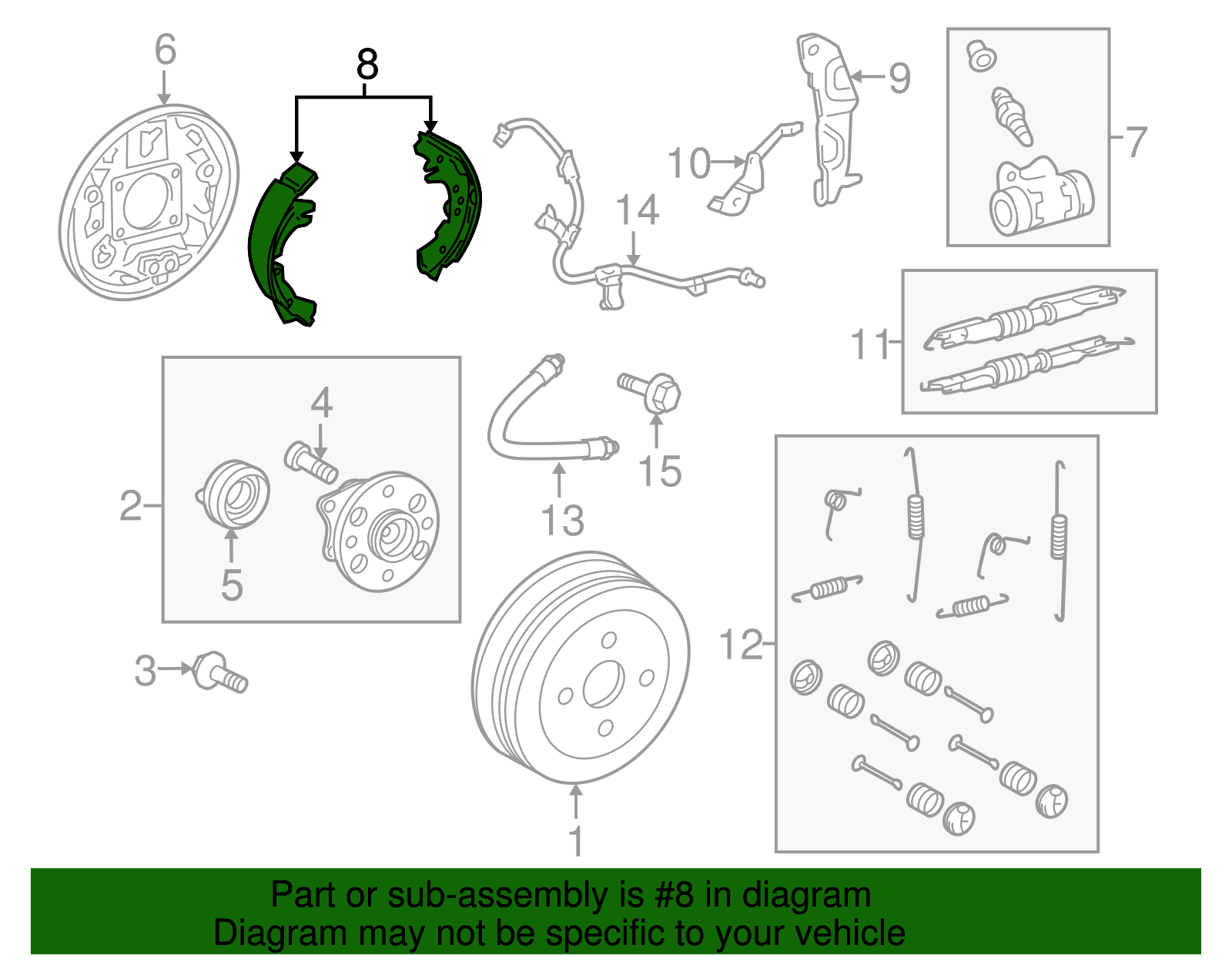 2014-2018 Toyota Yaris Brake Shoes 04495-52170 | Toyota Parts Center