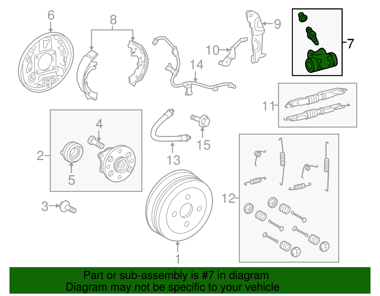 2003-2018 Toyota Drum Brake Wheel Cylinder (Left, Front, Rear, Upper ...
