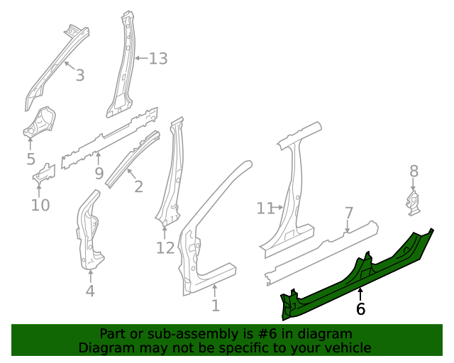2015-2021 Subaru Rocker Panel 51449VA0009P | Subaru Parts Store