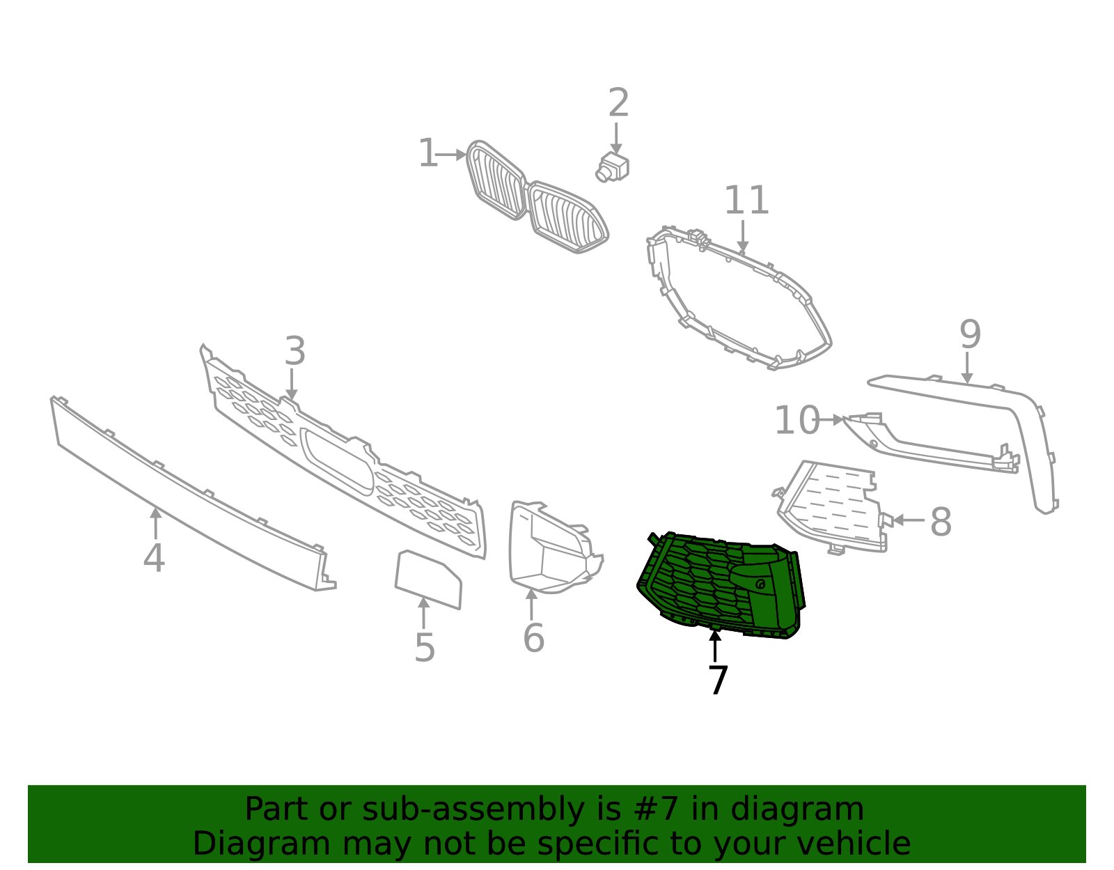 2020-2023 BMW X6 Outer Grille 51118069946 | OEM Parts Online