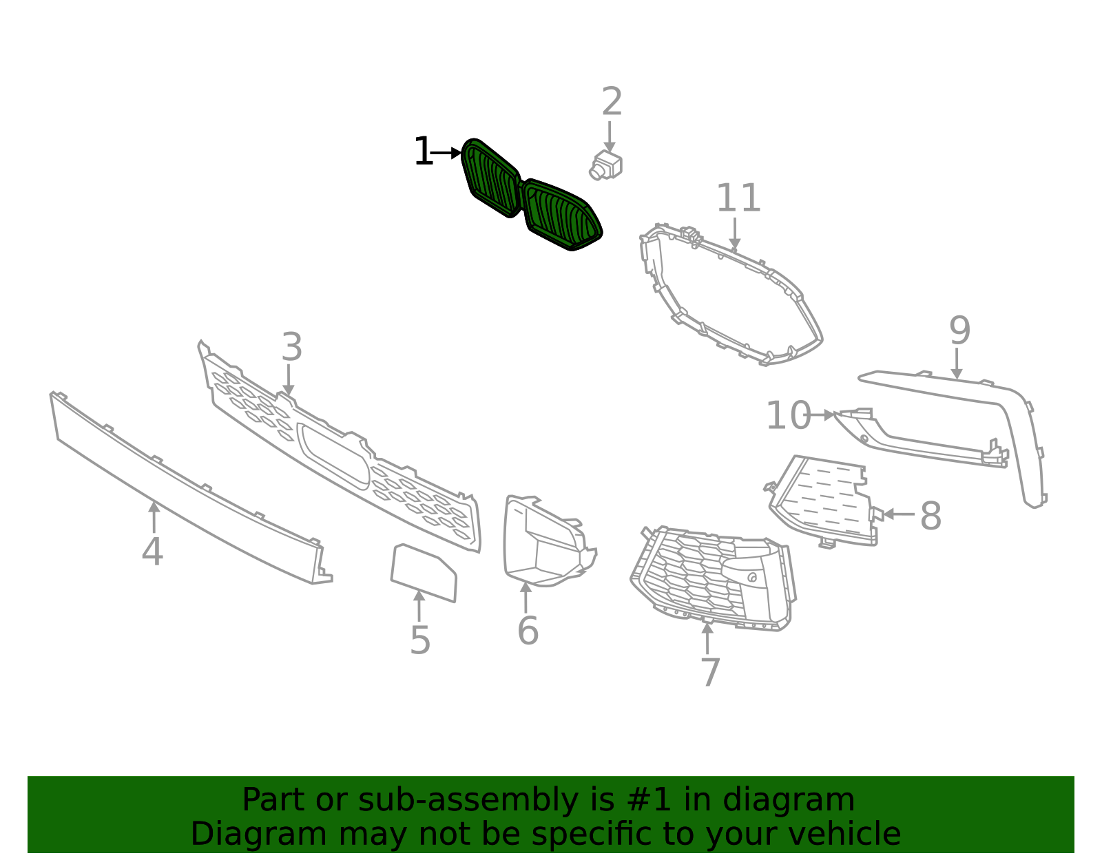 51-13-8-494-885 - High-Quality Upper Grille for 2020-2023 BMW X6 ...