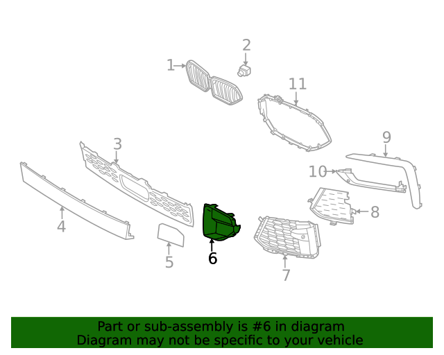 Genuine BMW 51-11-8-092-501 | Grille Cover | FREE Shipping on Most ...