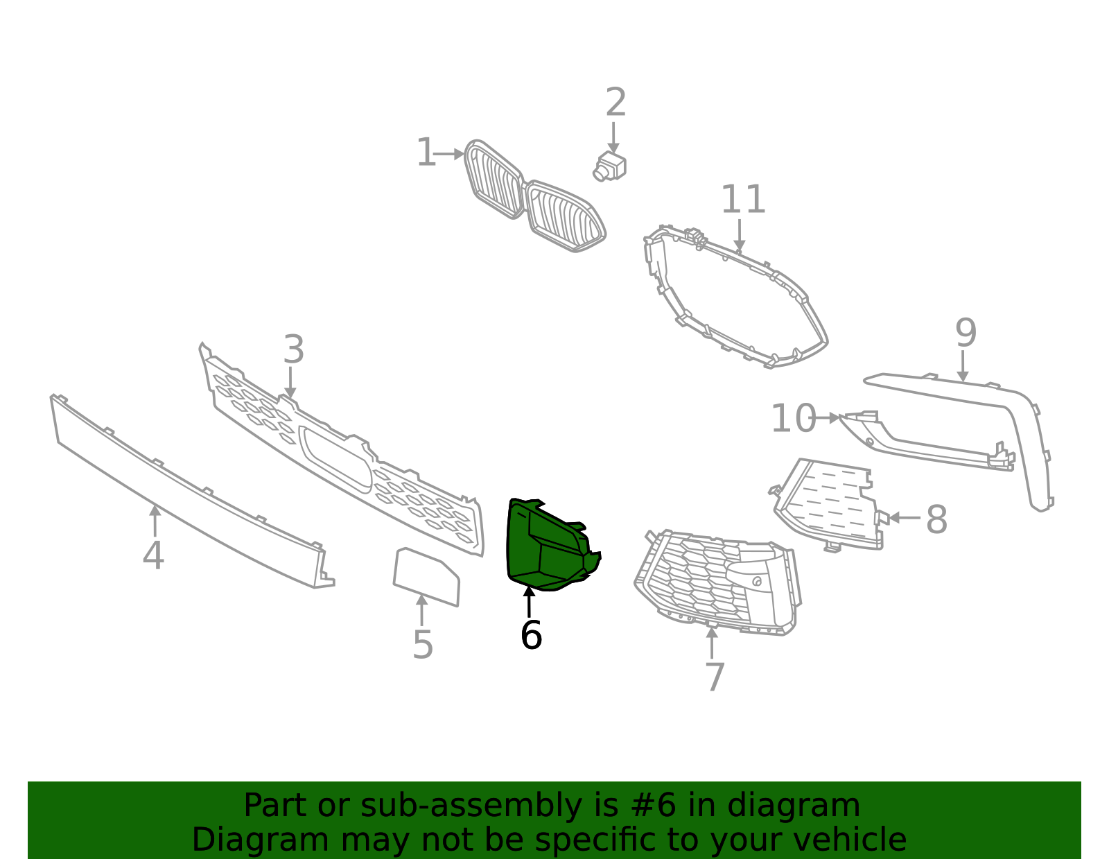 51118092501 - 2020-2023 BMW X6 Grille Cover (51-11-8-092-501) | BMW of ...
