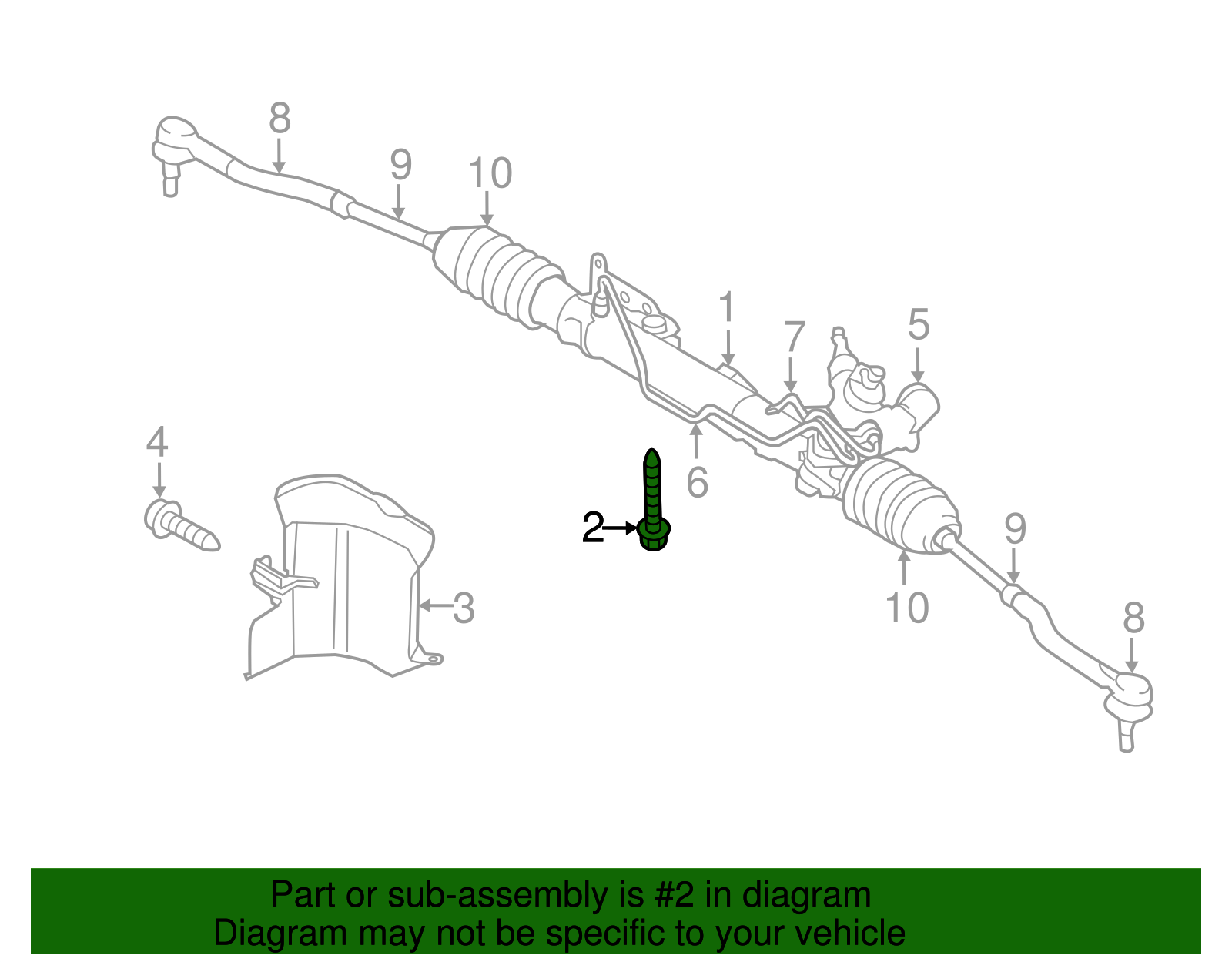 2011-2014 Nissan Murano Rack And Pinion Bolt 54368-JP00E | My Nissan Part