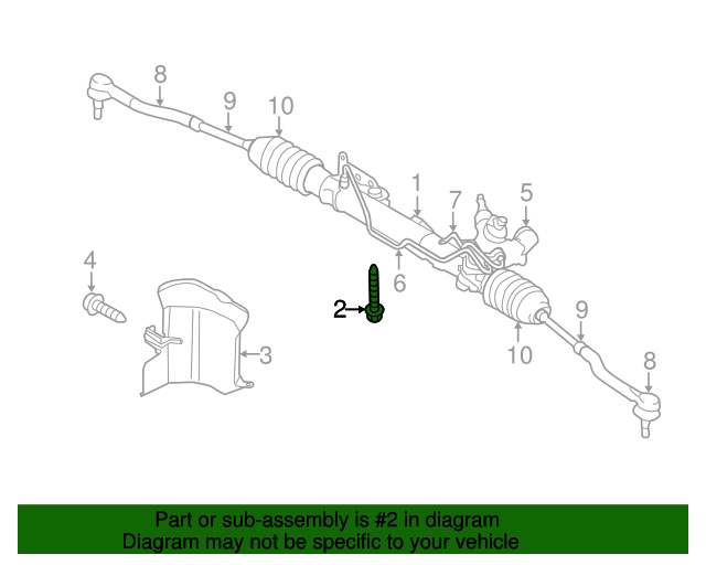 2011-2014 Nissan Murano Rack And Pinion Bolt 54368-JP00E | My Nissan Part