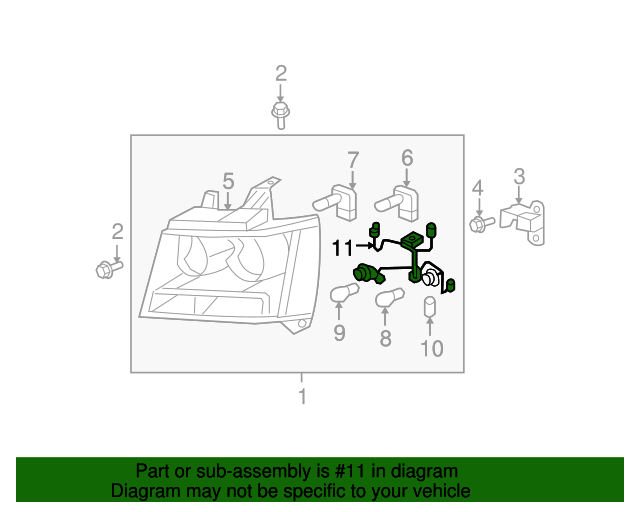 15950809 - Headlamp Wiring Harness 2007-2014 Chevrolet | Gateway Buick ...