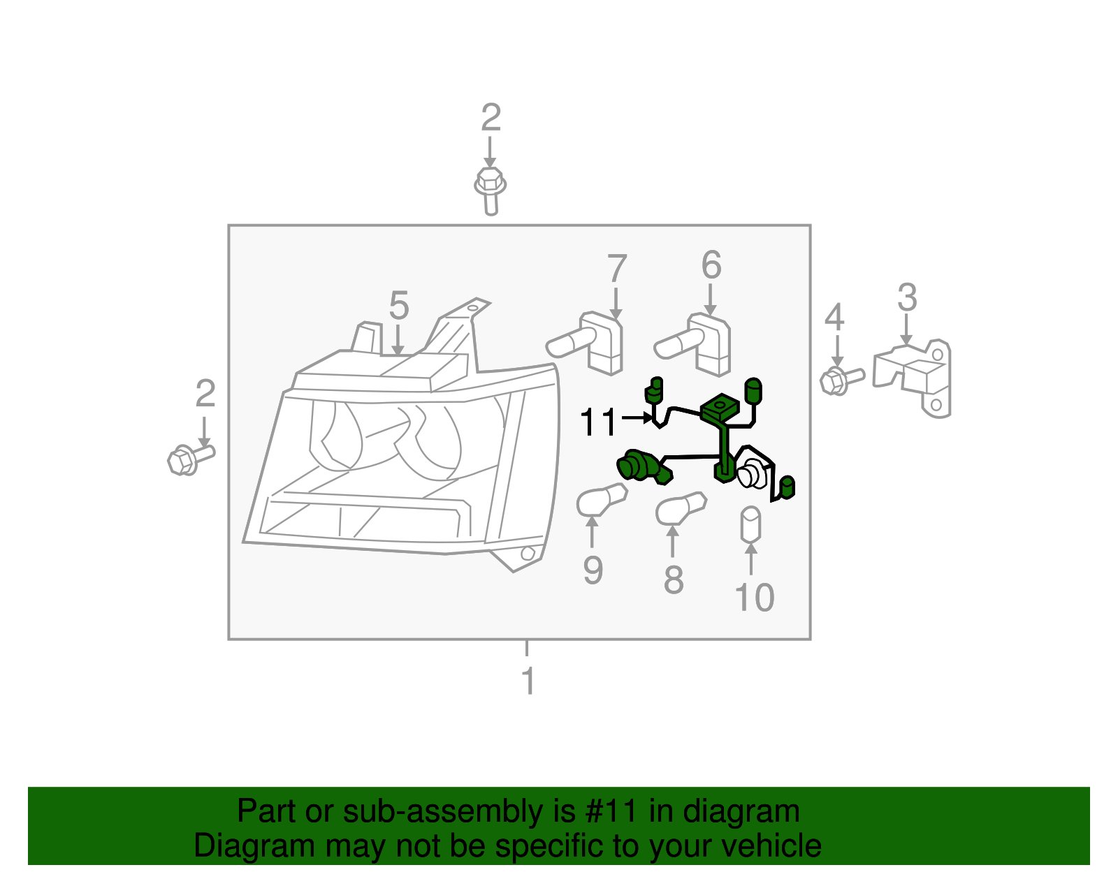 2007-2014 Chevrolet Headlamp Wiring Harness 15950809 GM | GMPartsDirect.com