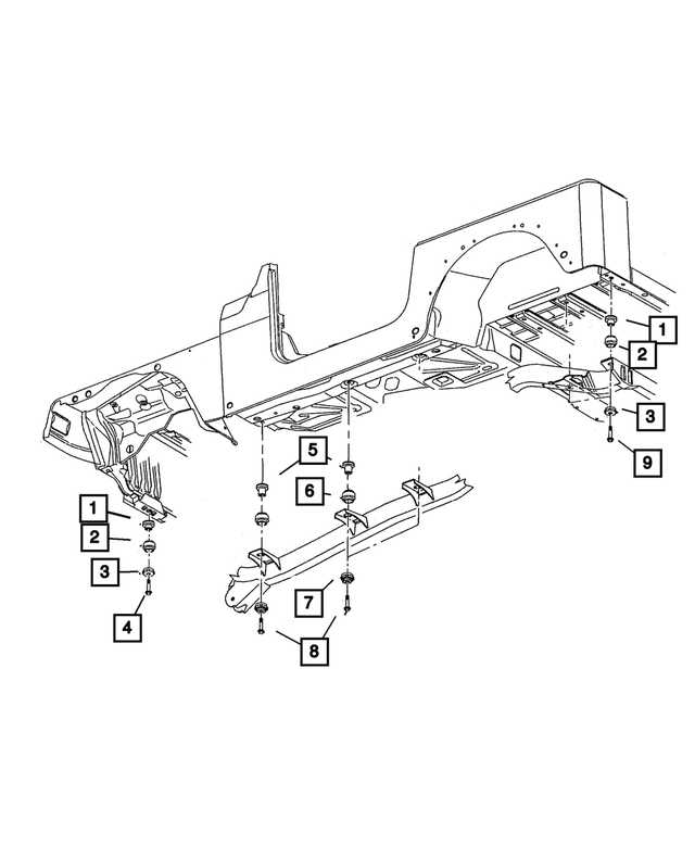 2001-2006 Jeep Wrangler Body Hold Down Insulator 55176179 | My Mopar Parts