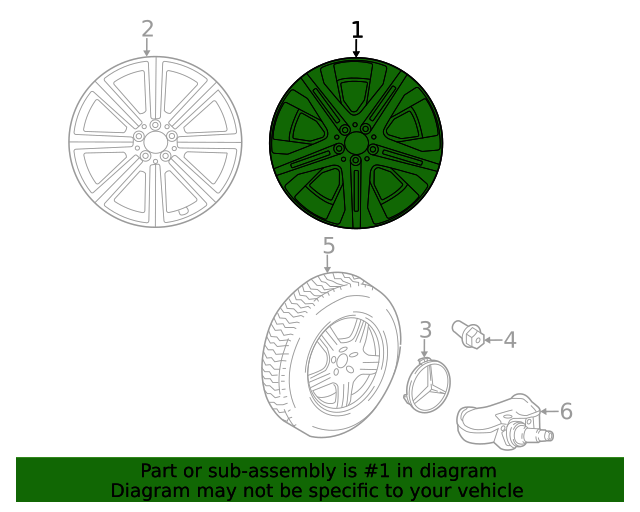 167-401-49-00-7X23 - Wheel Alloy 20, twin 5 spoke. 2020 Mercedes-Benz ...