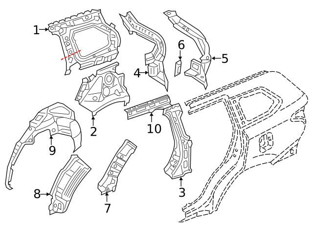 Genuine OEM Outer Wheelhouse Part# 5301H145 Fits 2018-2021 Mitsubishi ...