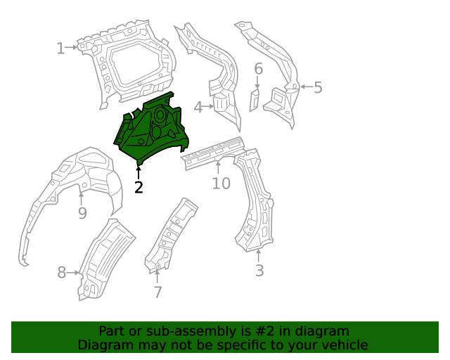 Genuine OEM Outer Wheelhouse Part# 5301H145 Fits 2018-2021 Mitsubishi ...