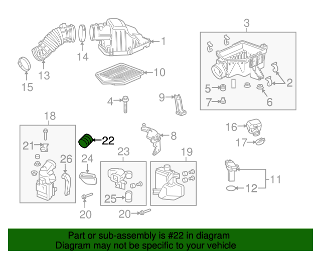 17251-REZ-A00 - Tube, Air Cleaner Connecting - 2010-2011 Honda CR-V ...