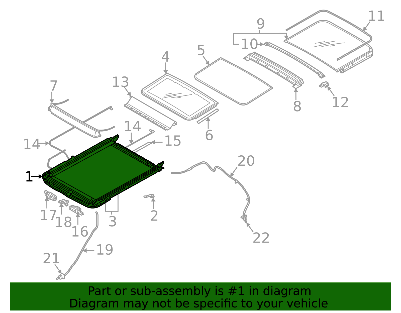2022-2024 Mitsubishi Sunroof Frame 91306W000P | Mitsubishi Parts ...