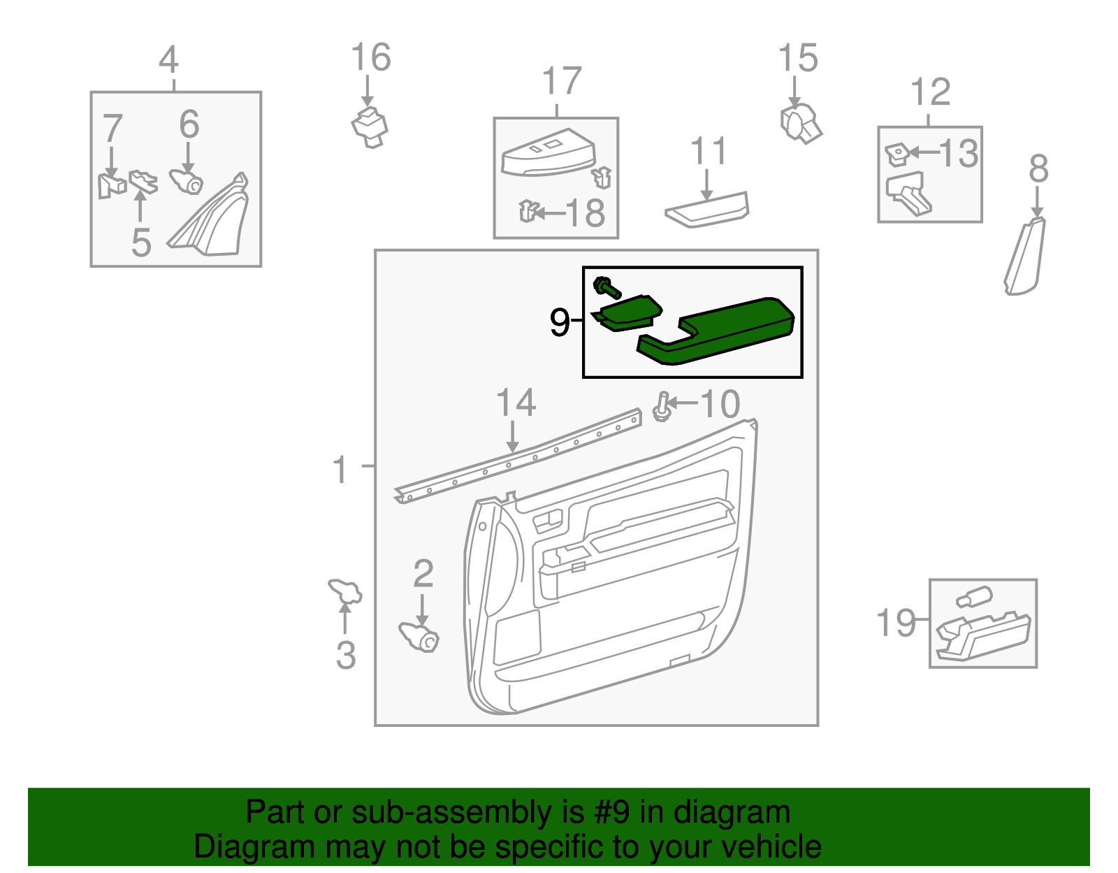 74220-0C040-C0 - Door Armrest 2010-2017 Toyota Tundra | AutoNation Parts