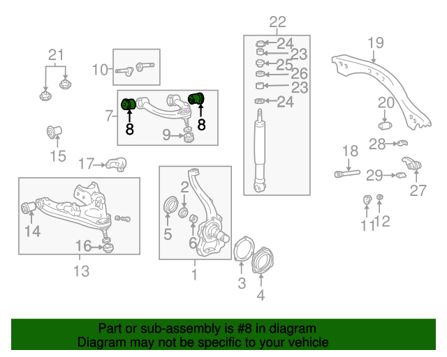 1998-2007 Toyota Land Cruiser Upper Control Arm Bushing 48632-60010 ...