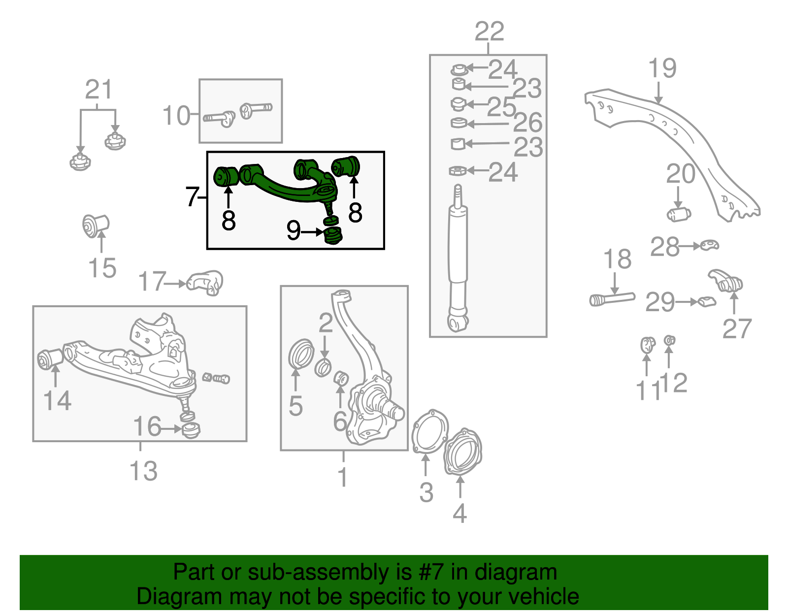 Genuine Toyota Upper Control Arm part# 48610-60030 for 1998-2007 Toyota ...