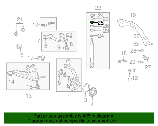 90948-02182 - Shock Mount Washer (Front) - 2003-2007 Toyota Land ...