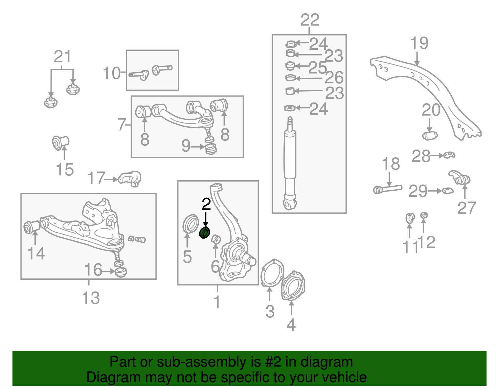 1998-2007 Toyota Land Cruiser Steering Knuckle Bushing (Left, Right ...