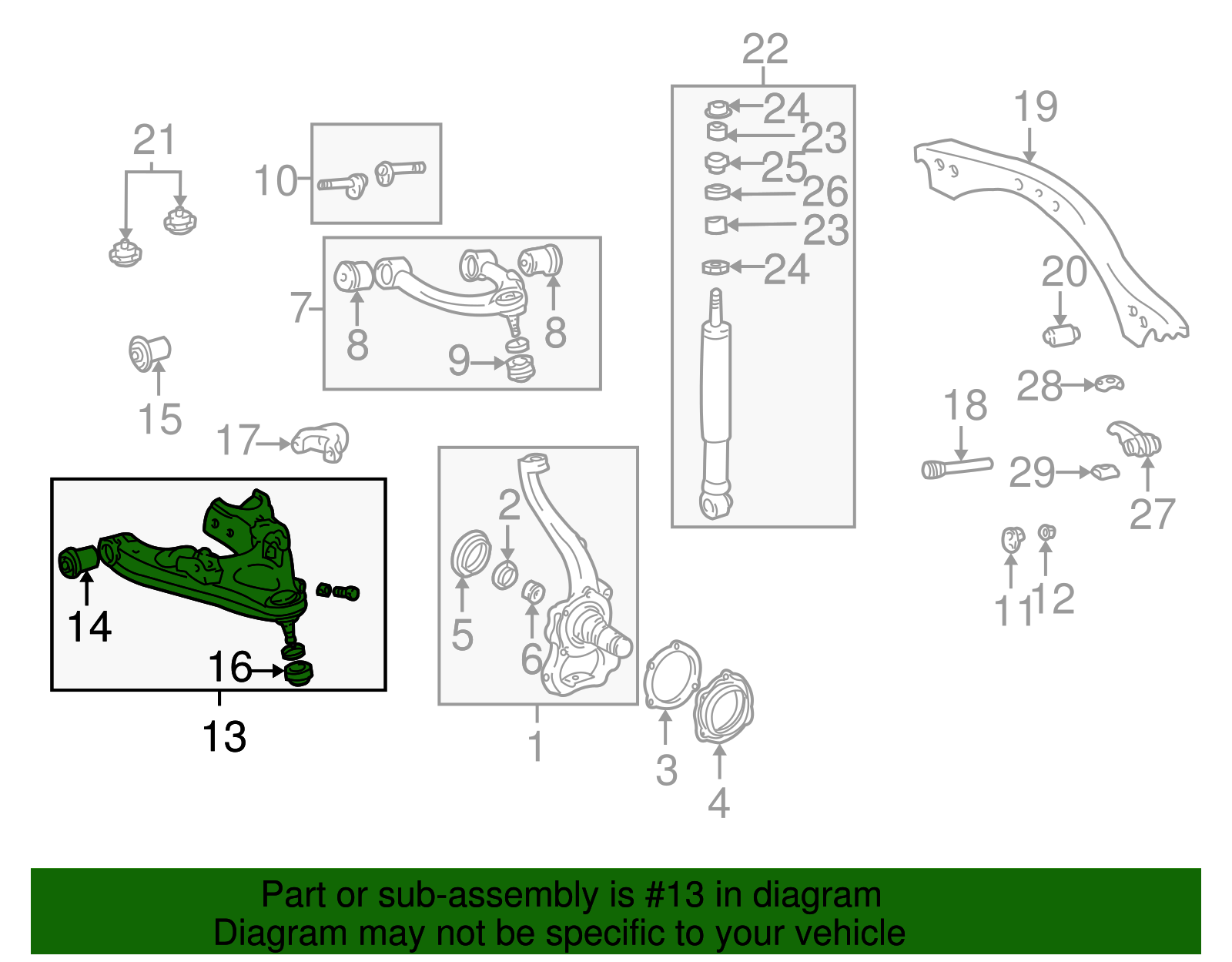 1998-2007 Toyota Land Cruiser Suspension Control Arm (Right, Front ...