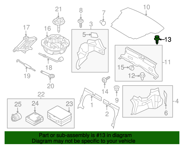 2011-2016 Kia Optima Rear Body Trim Clip 86590-3S000 | Kia Parts Online
