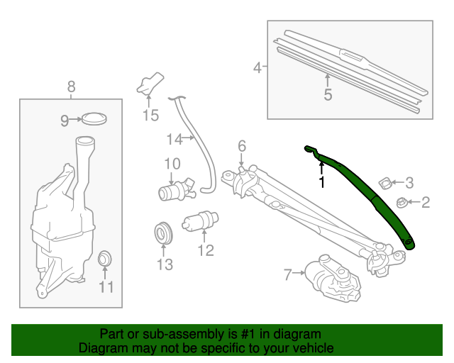 2013-2019 Toyota Avalon Wiper Arm 85221-07050 | Toyota Parts Center