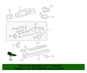 57107-12130 - Rear Rail Mount Bracket 2009-2013 Toyota Corolla | Bam ...
