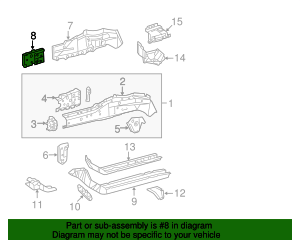 2009-2010 Toyota Rail Extension 57114-02100 | Toyota Parts