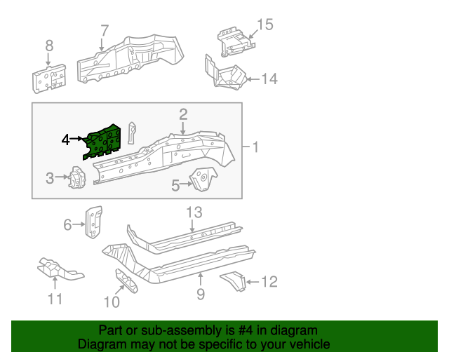 2003-2013 Toyota Corolla Reinforcement 57016-13020 | Toyota Parts Center