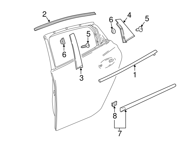 2017-2019 Buick LaCrosse Passenger Side Rear Door Molding 26684988 | GM ...
