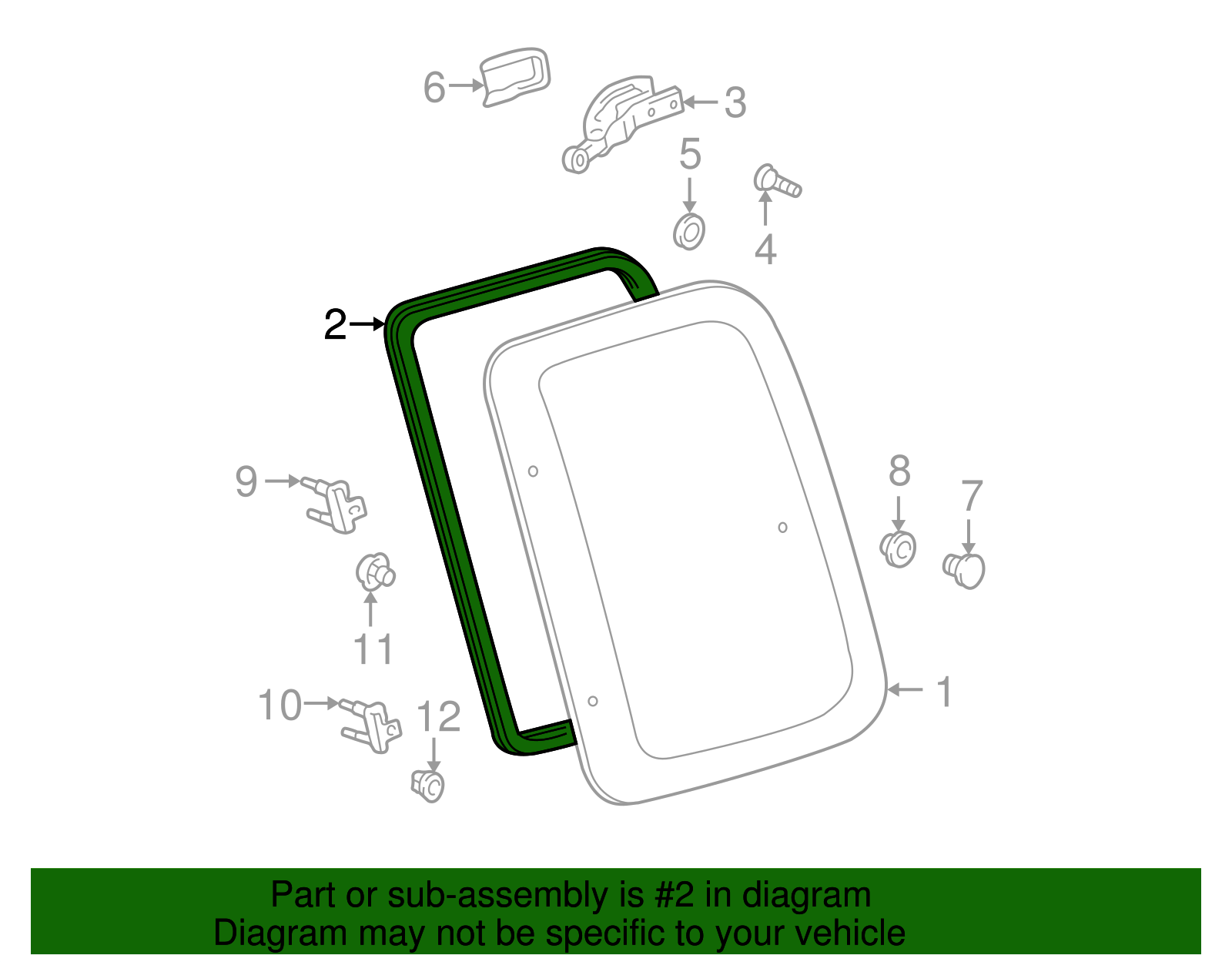1995-2004 Toyota Tacoma Side Glass Weatherstrip 62742-04010 | OEM Parts ...