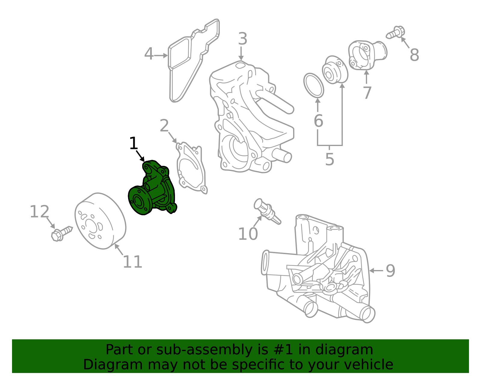 2018-2025 Nissan Water Pump 21010-5RB0A | Nissan Parts Plus