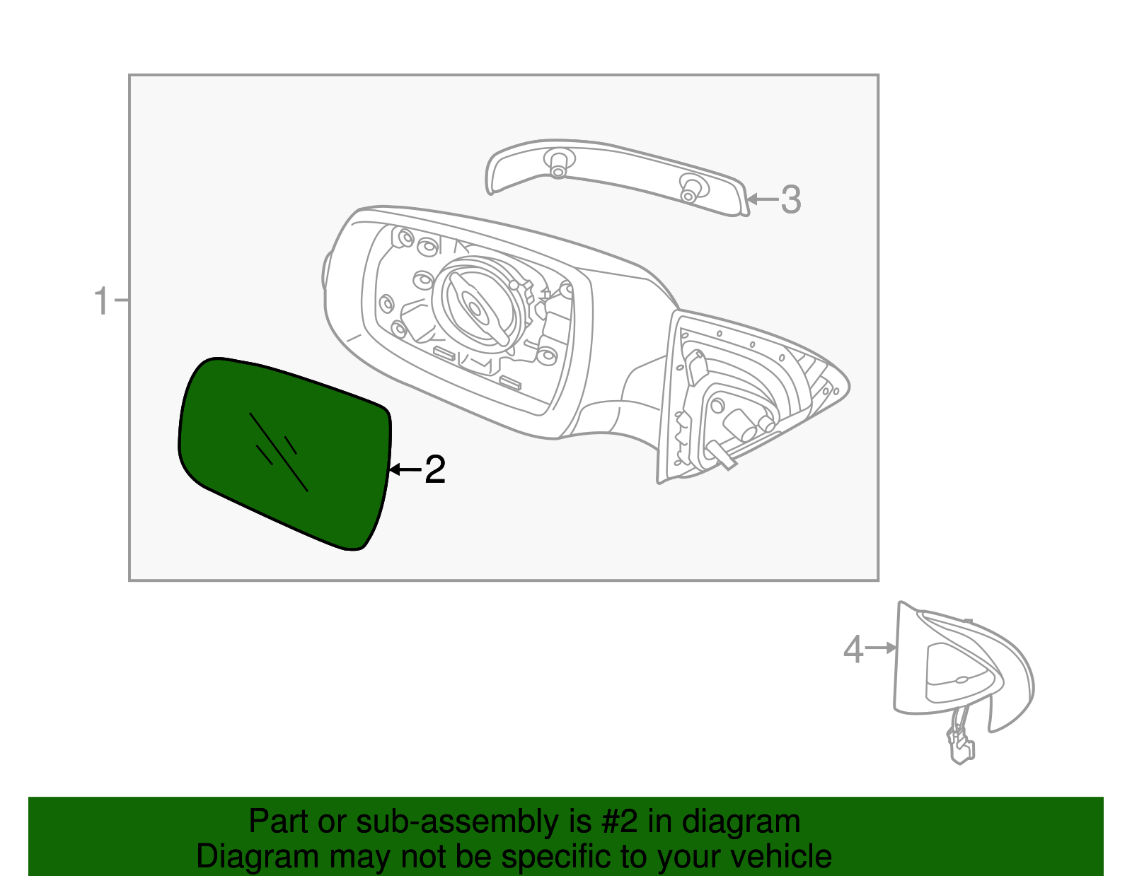 2012-2015 Kia Sorento | Mirror Glass | 87611-1U200 | Kia Auto Parts