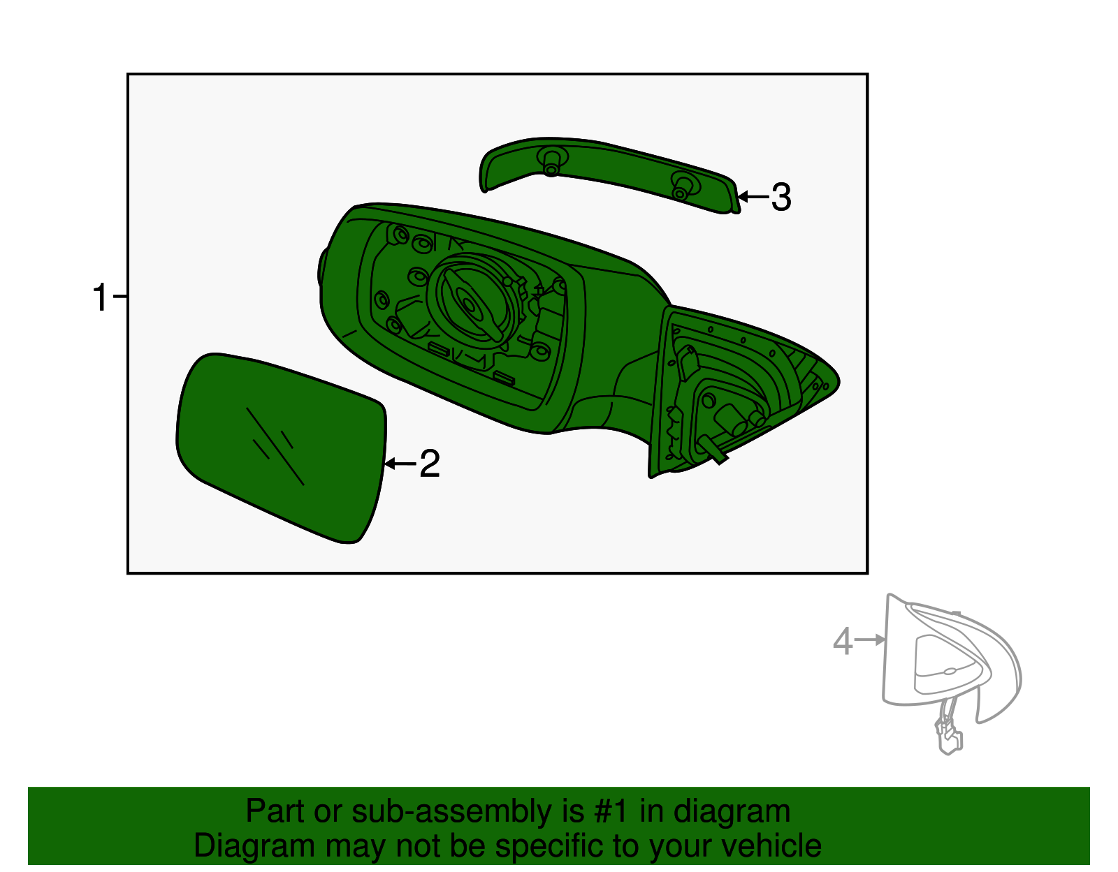 2011-2015 Kia Sorento Mirror Assembly 87620 1U050 | OEM Parts Online