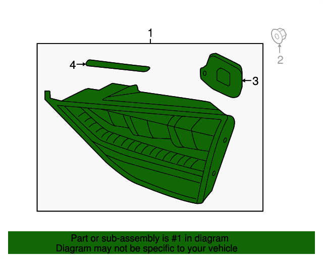 2018-2020 Genesis G80 Backup Lamp Assembly 92403-B1630 | QuirkParts